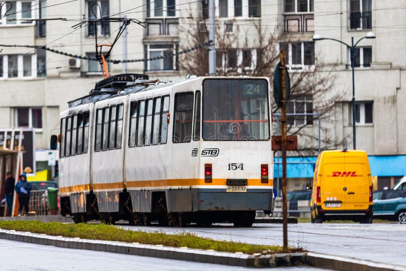 STB Tram or Tramvai in Bucharest, Romania, 2022 Editorial Stock Photo ...