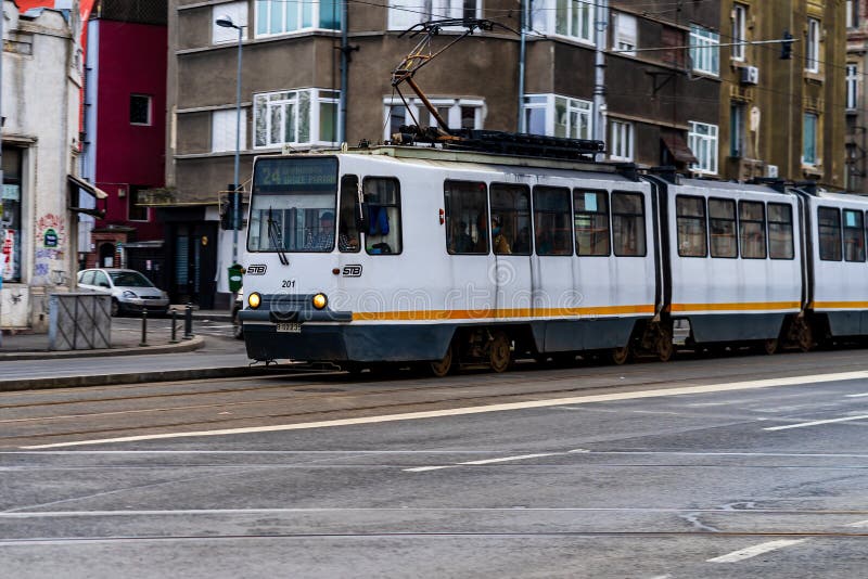 STB Tram or Tramvai in Bucharest, Romania, 2022 Editorial Photo - Image ...
