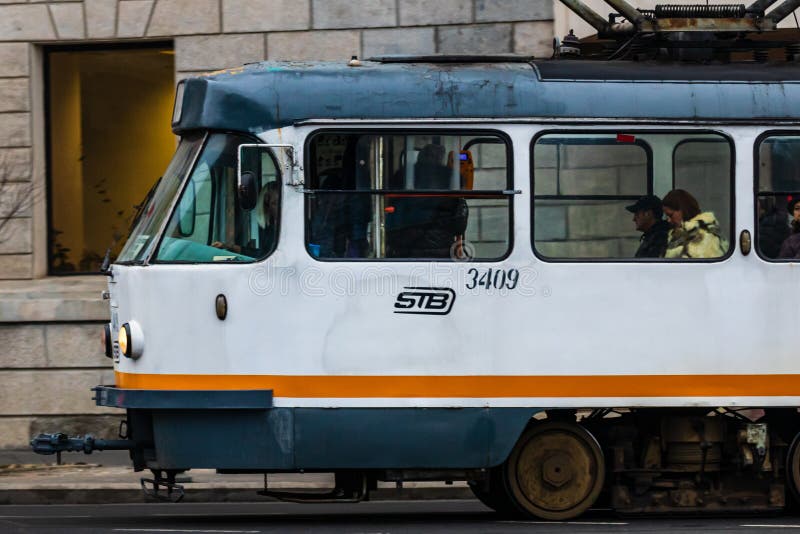 STB Tram or Tramvai in Bucharest, Romania, 2022 Editorial Photo - Image ...