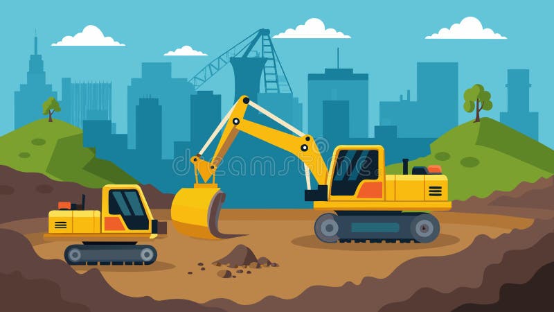 Steadily and Relentless the Excavators Continue To Dig Deeper and ...