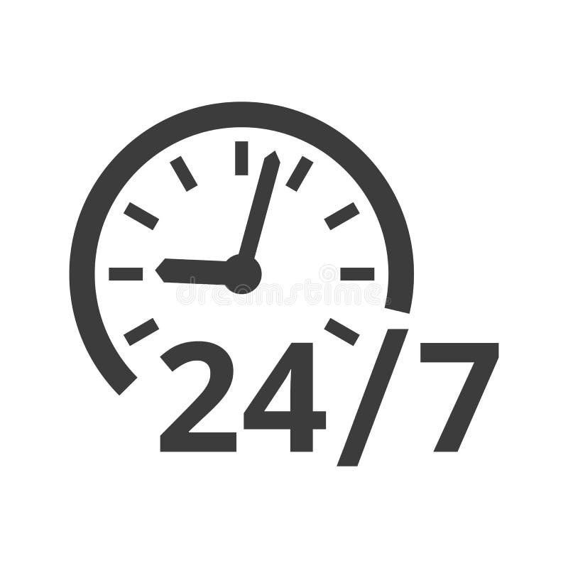 Steady Available Services Icon. 24 7 Illustration. Work Whole Week Web ...