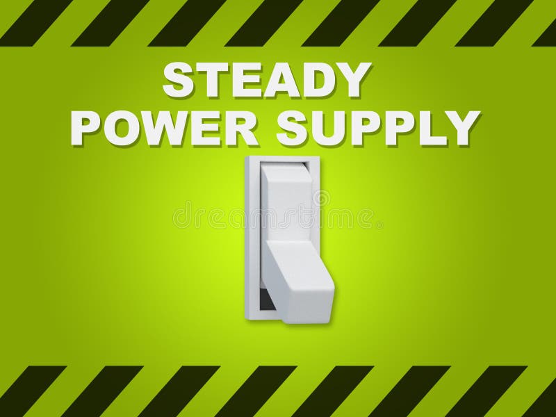 Steady Power Supply Concept Stock Illustration - Illustration of line ...