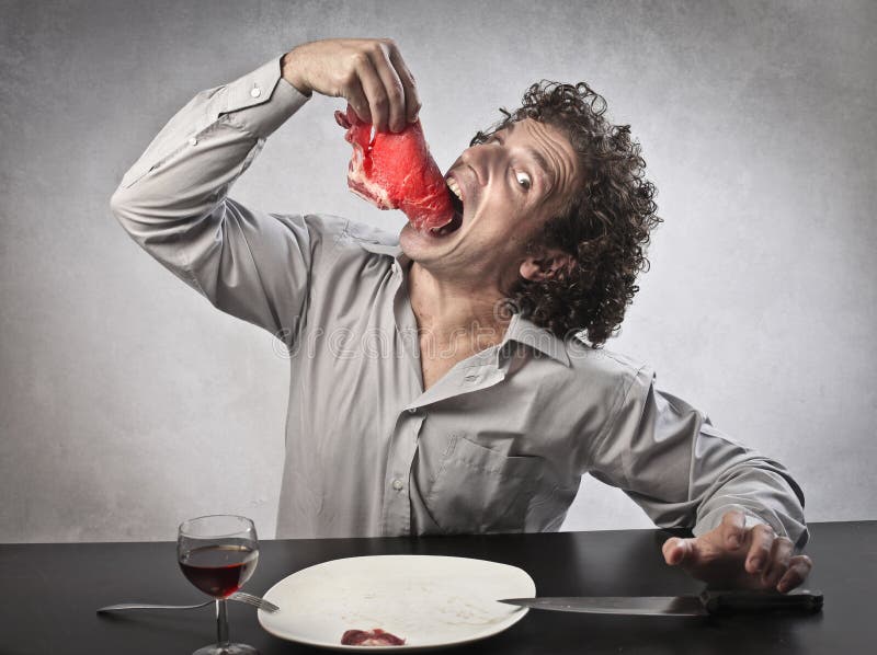 Steak stock photo. Image of greedy, table, humor, hungry - 27068104