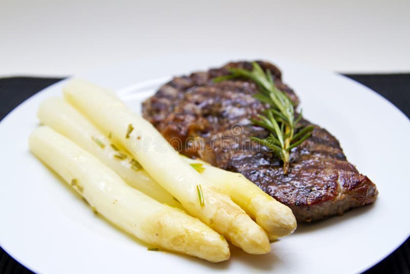 Steak and Asparagus stock photo. Image of cattle, barbecue - 25110428