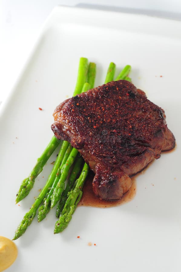 Steak asparagus stock image. Image of chilly, beef, dish - 28312659