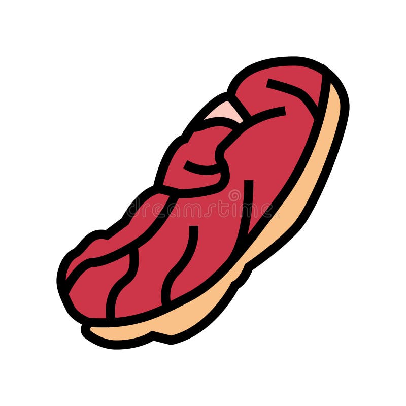 Steak Beef Color Icon Vector Illustration Stock Illustration ...