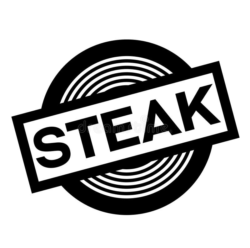 Steak black stamp stock vector. Illustration of cooked - 124380032