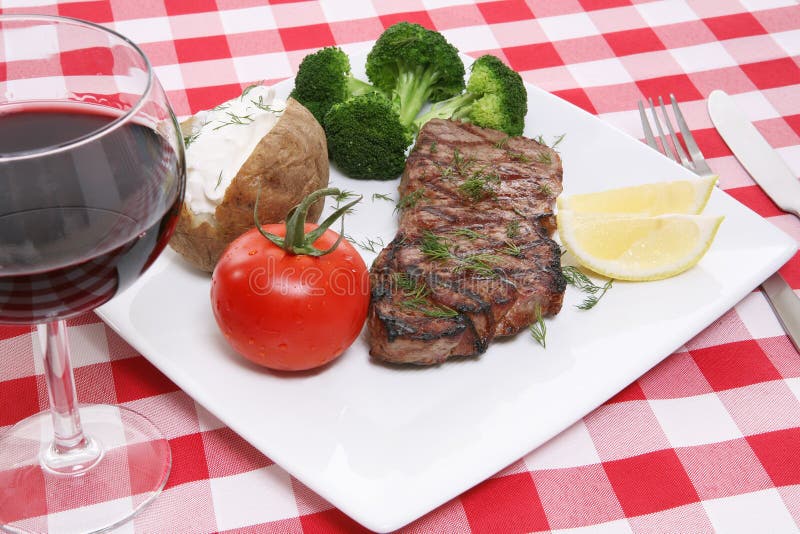 Steak Dinner stock photo. Image of main, alcohol, sirloin - 2645888