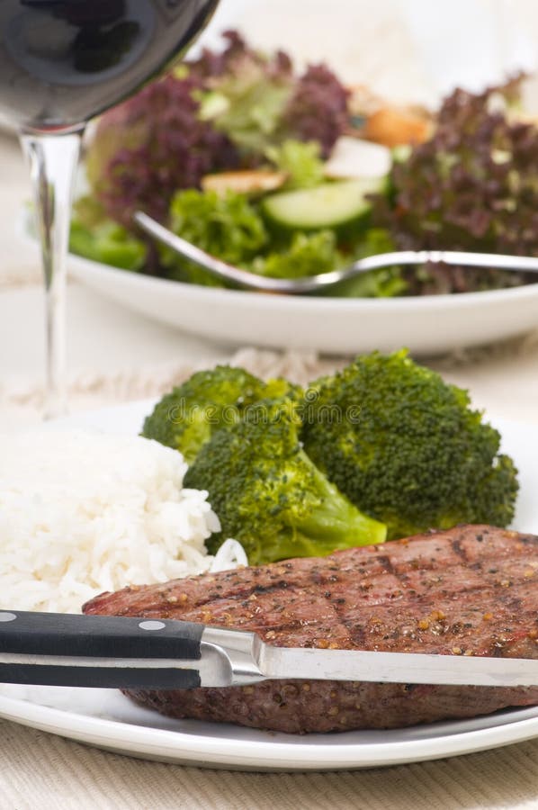 Rib Eye Steak Dinner 5 stock photo. Image of medium, bone - 1912908