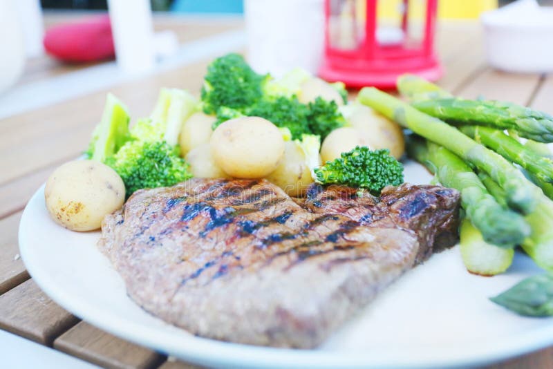 Steak dinner outside stock image. Image of food, healthy - 192733315