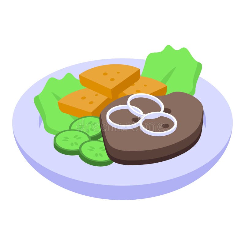 Steak Food Icon Isometric Vector. Cuisine Menu Stock Vector ...