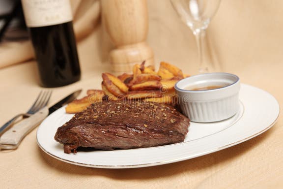 Steak frite 3 stock image. Image of food, french, entrecote - 8140347