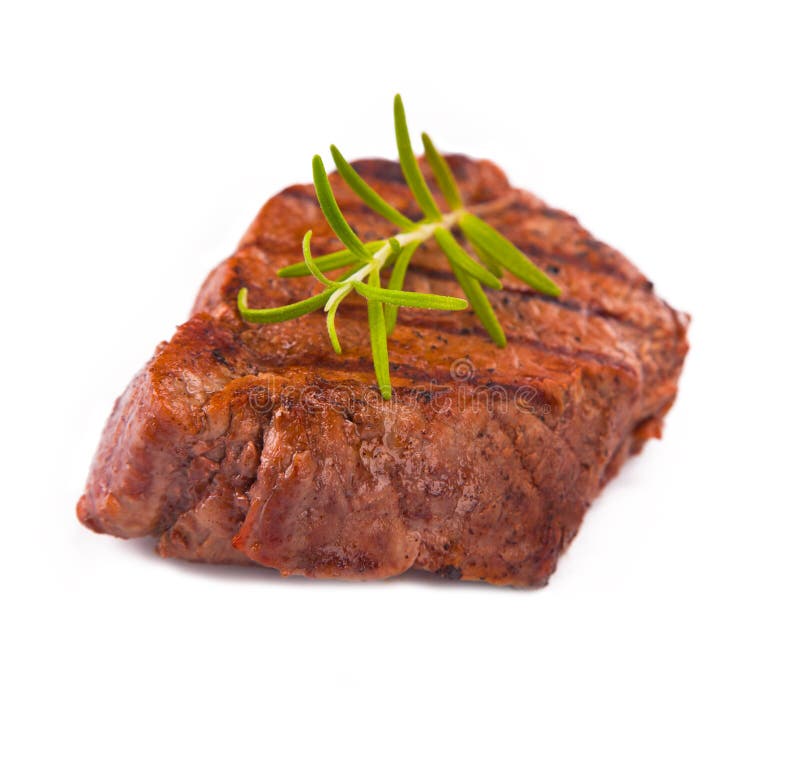 Steak stock image. Image of close, blood, rosemary, center - 31271725
