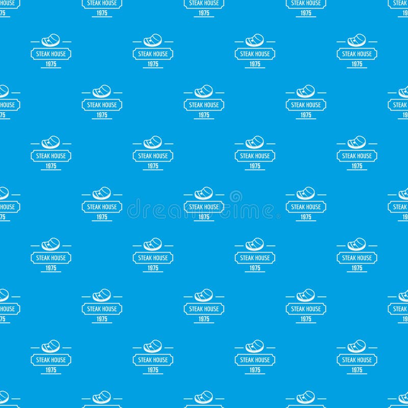 Steak House Pattern Vector Seamless Blue Stock Vector - Illustration of ...