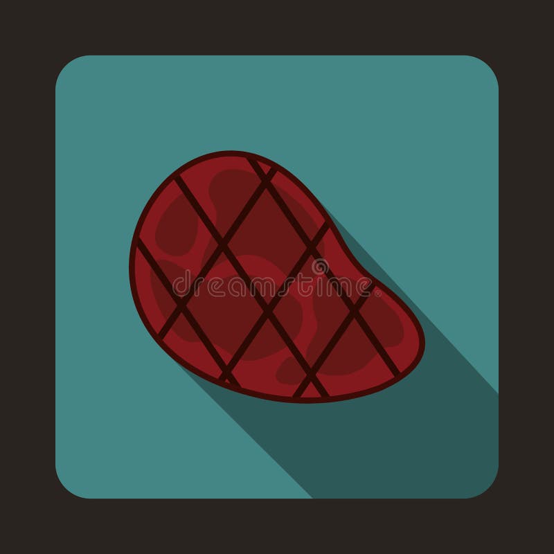 Steak Icon, Flat style stock vector. Illustration of pictogram - 80482259