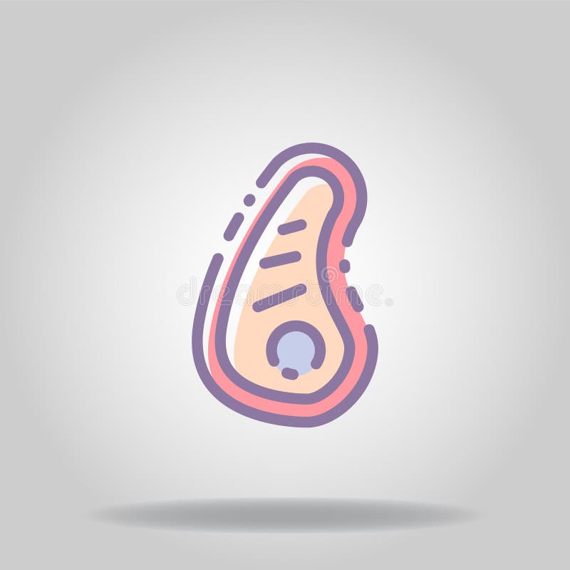 Steak Icon or Logo in Pastel Color Stock Vector - Illustration of steak ...