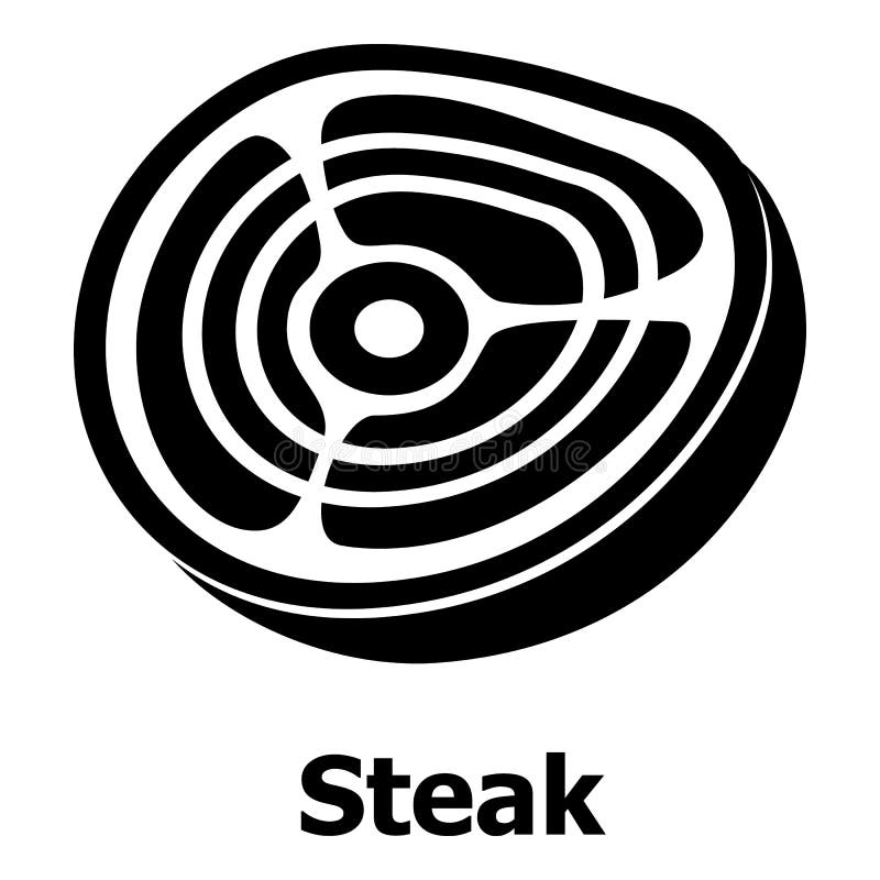 Steak Icon, Simple Black Style Stock Vector - Illustration of grilled ...
