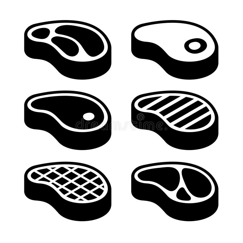 Steak Icons Set. Vector stock vector. Illustration of american - 57528166