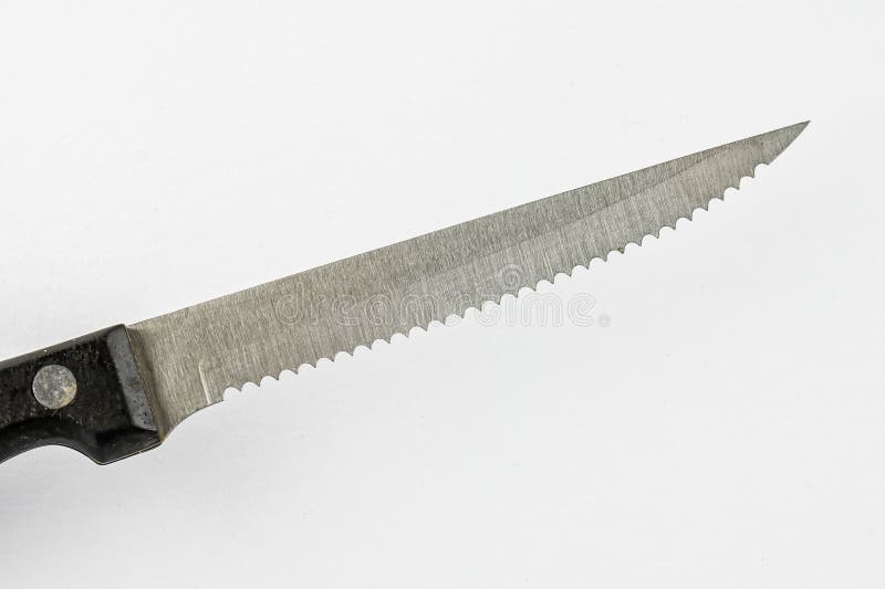 Steak Knife Blade Isolated on White Background Stock Image - Image of ...
