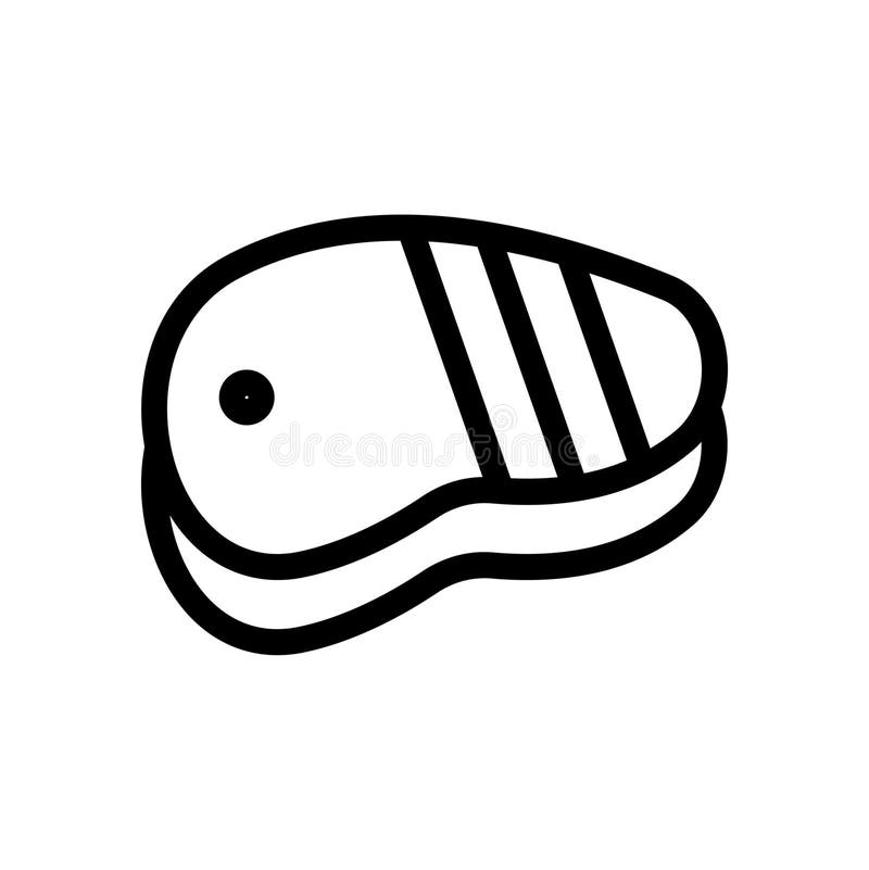 Steak Food Vector Line Icon Stock Vector - Illustration of grilled ...