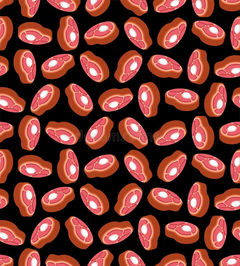 Bbq Steak Pattern Seamless Vector Stock Vector Illustration Of