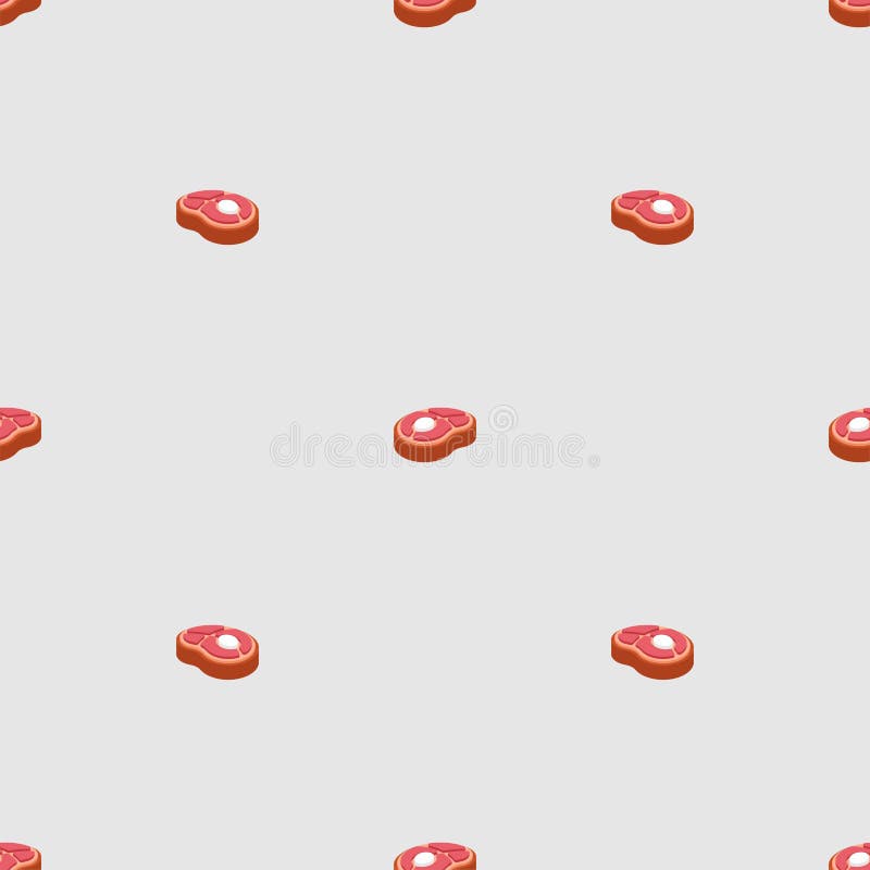 Steak Pattern Seamless. Beefsteak Piece of Meat Background Stock Vector ...