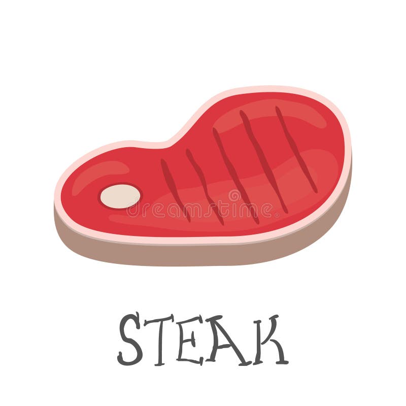 Steak, Chop Meat, a Piece of Meat Cuts. Vector Stock Vector ...
