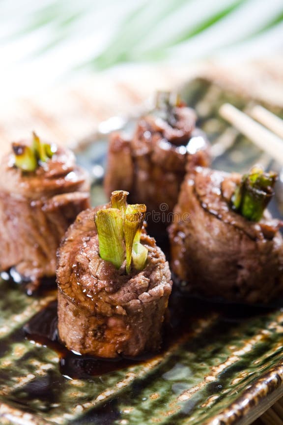 Steak roll stock image. Image of green, hearty, asian - 8671583