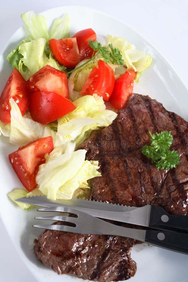 Steak Pie Salad And Fries Stock Image Image Of Chips 17304181