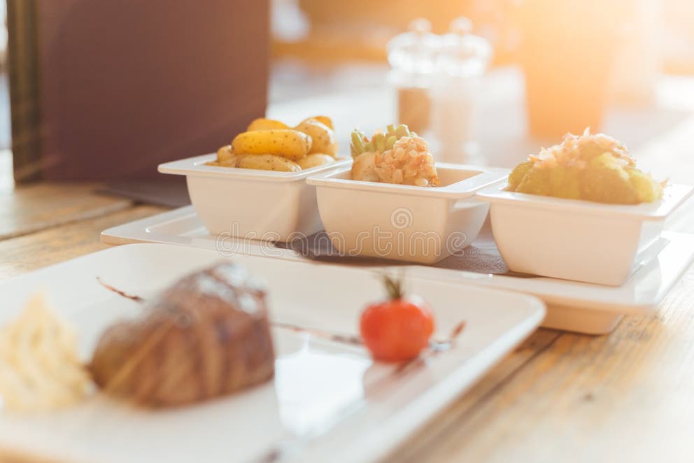Steak with Sunset stock photo. Image of rosemary, pepper - 90802722