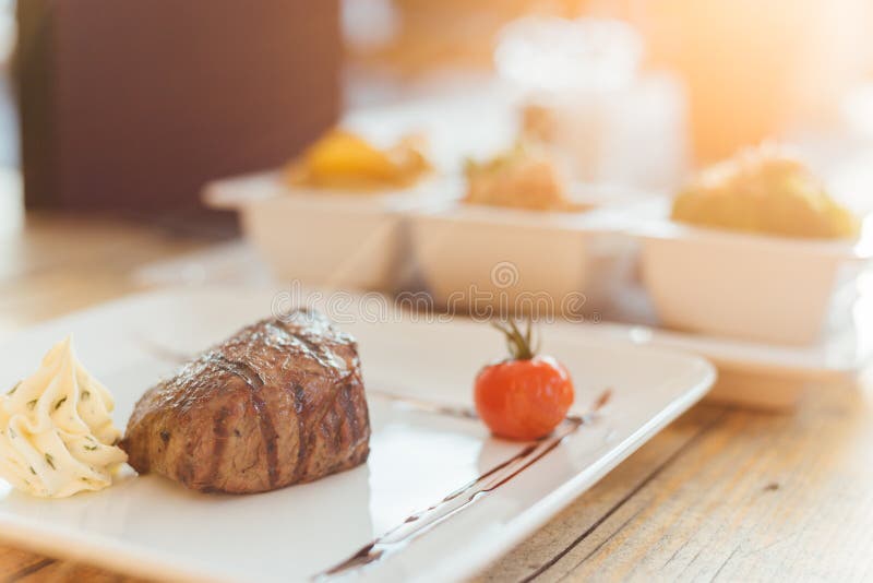 Steak with Sunset stock photo. Image of beefsteak, dinner - 90802750