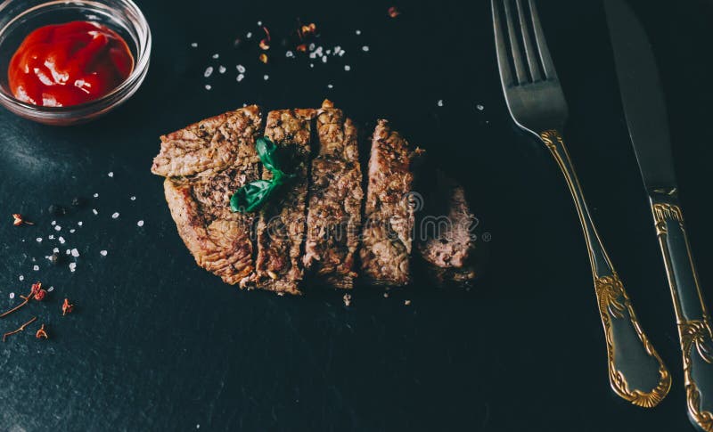 Steak on Table stock photo. Image of background, beefsteak - 96178090