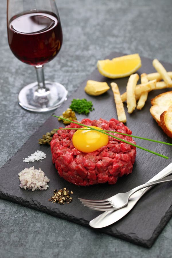 Steak Tartare, Tartar Steak Stock Photo - Image of dish, cornichon ...