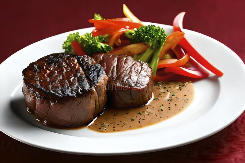 Steak is a Type of Cooked Meat Stock Illustration - Illustration of ...