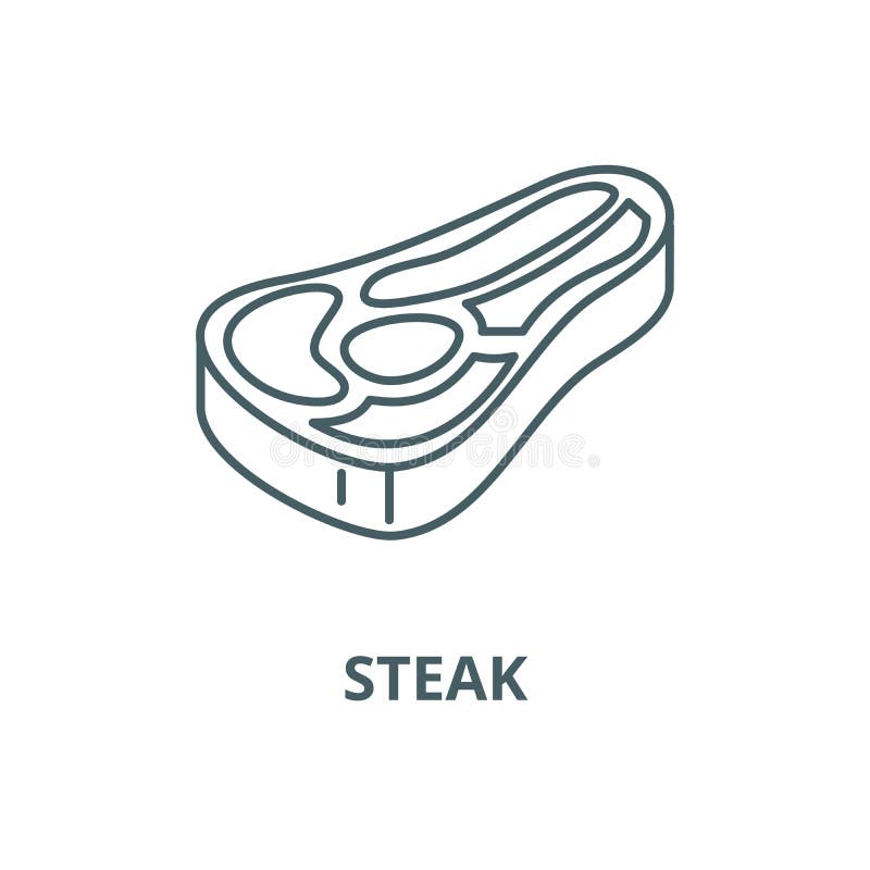 Steak Vector Line Icon, Linear Concept, Outline Sign, Symbol Stock ...