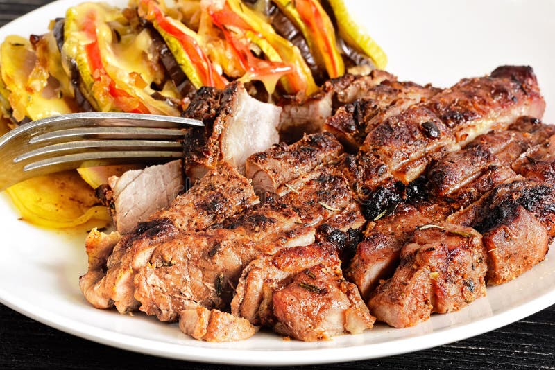 Steak and vegetables stock image. Image of steak, cattle - 84569245