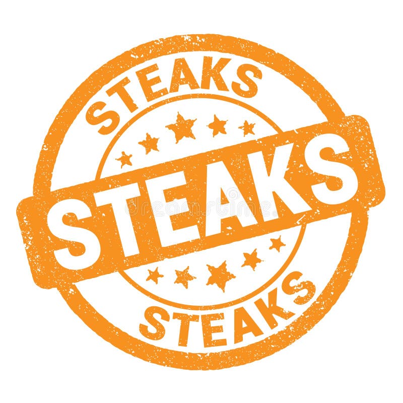 STEAKS Text Written on Orange Stamp Sign Stock Illustration ...