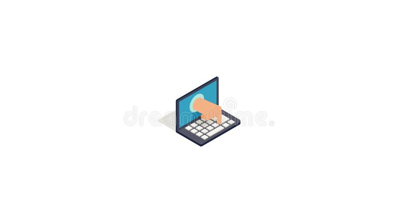 Stealing Data through a Laptop Icon Animation Stock Video - Video of ...