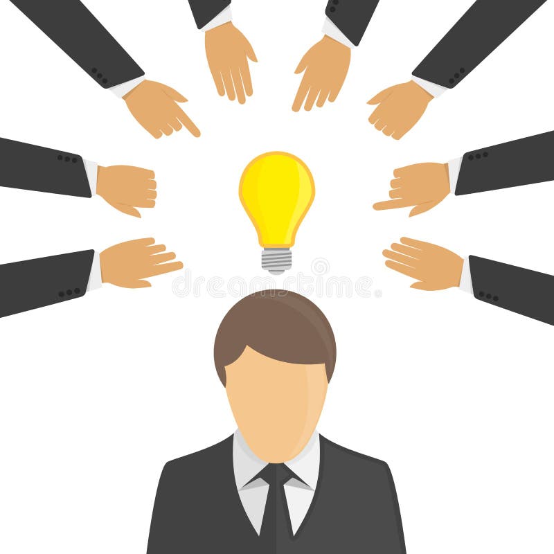 Businessman Thief Stealing Box of Ideas. Vector Illustration Stock ...