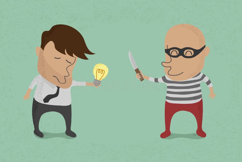 Stealing idea stock vector. Illustration of bulb, bright - 31454407