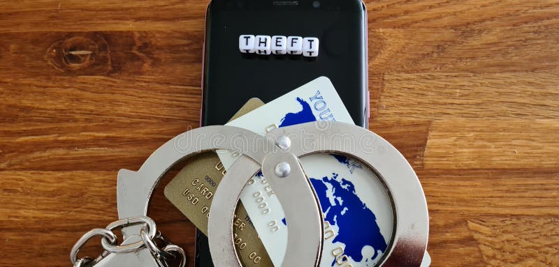 Stealing Money from Bank Card through Phone Stock Image - Image of ...