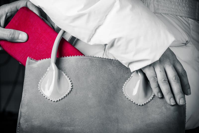 Stealing red wallets stock image. Image of pickpocket - 86366415