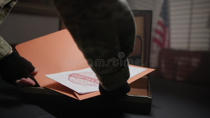 Stealing Top Secret Documents. Close Up Stock Video - Video of ...