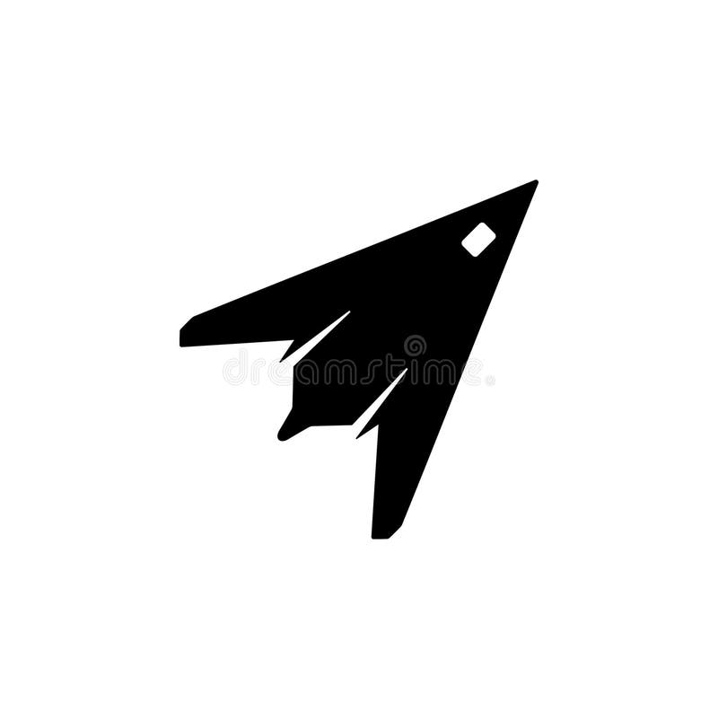 Stealth Bomber Aircraft, Army Plane Solid Flat Vector Icon Isolated on ...