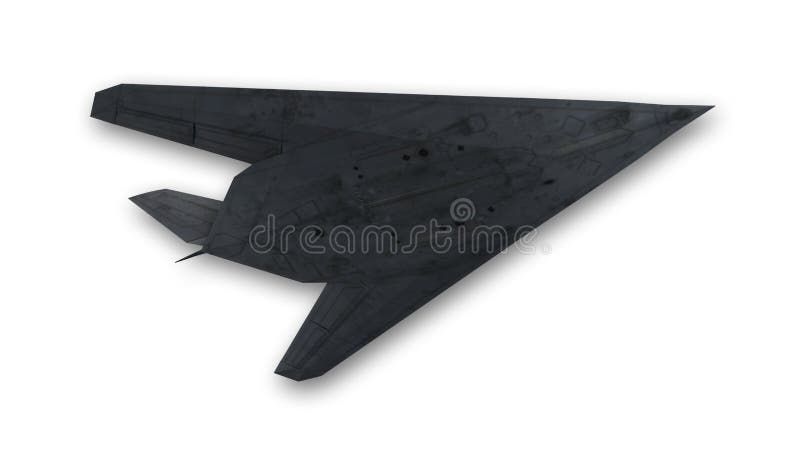 Stealth Fighter Jet, Military Plane Isolated on White, Bottom View ...