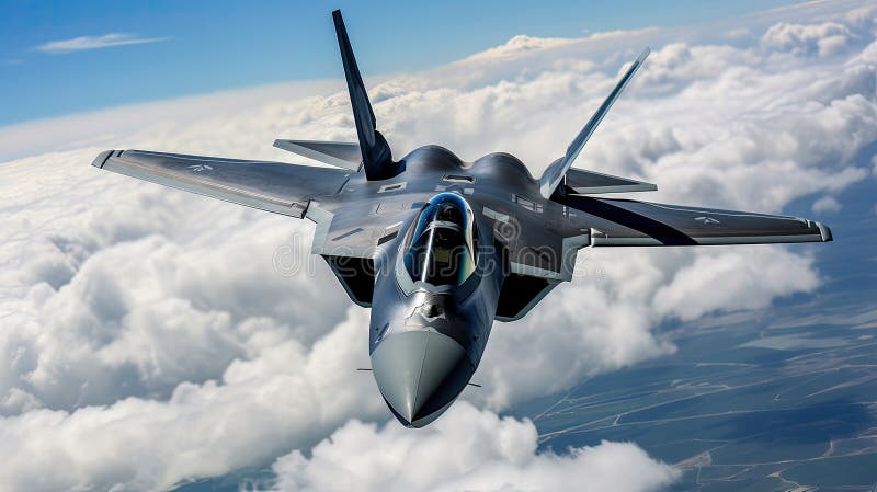 Stealth Fighter Plane in Air Stock Illustration - Illustration of shape ...