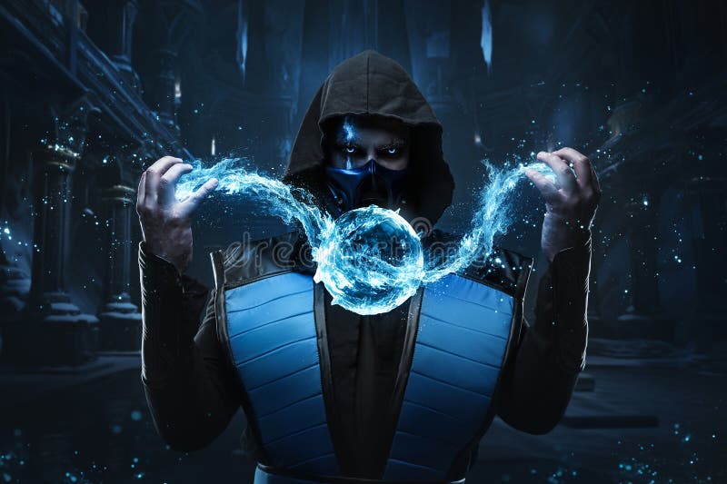Stealth Ice Assassin Create Ice Sphere Stock Photo - Image of martial ...