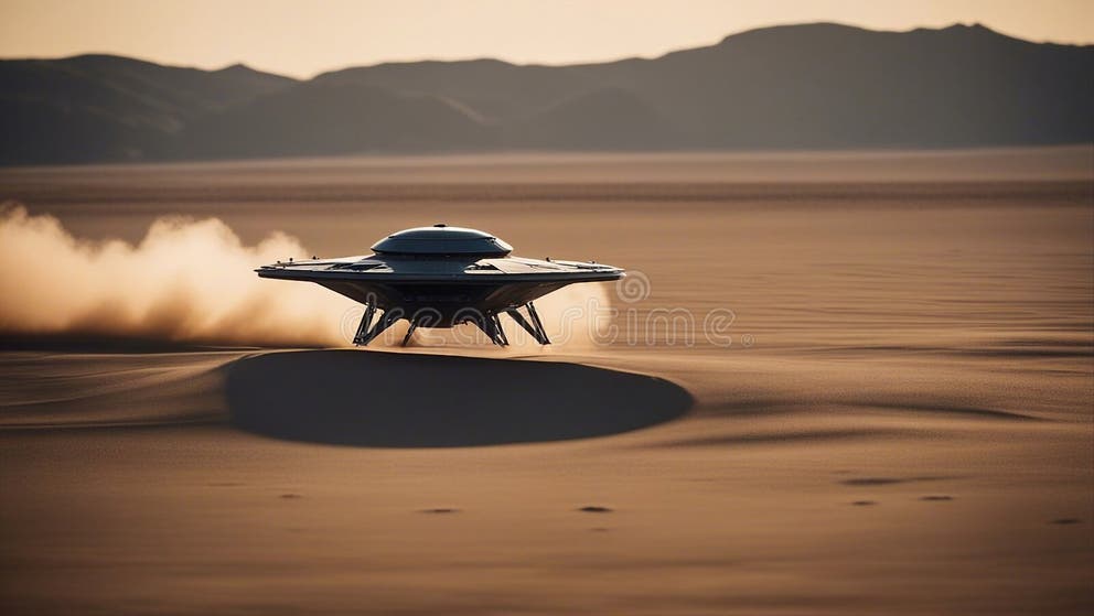 Stealth Spacecraft Leaving an Alien Planet. Stock Illustration ...