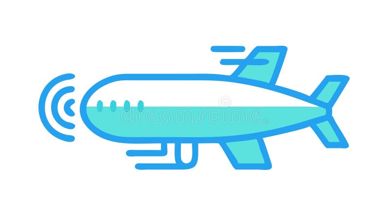Stealth Submarine with Sonar Detection Icon, Vector Design Generative ...