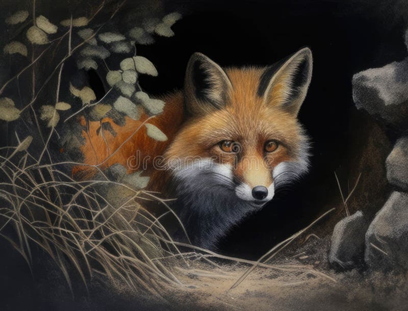 A Stealthy Fox Skulking through the Shadows. AI Generation Stock ...